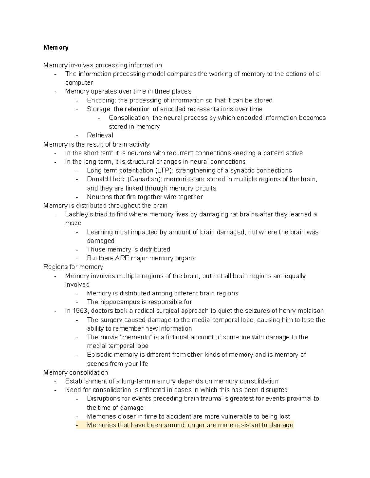 Psych chapter 7 - memory - Memory Memory involves processing ...