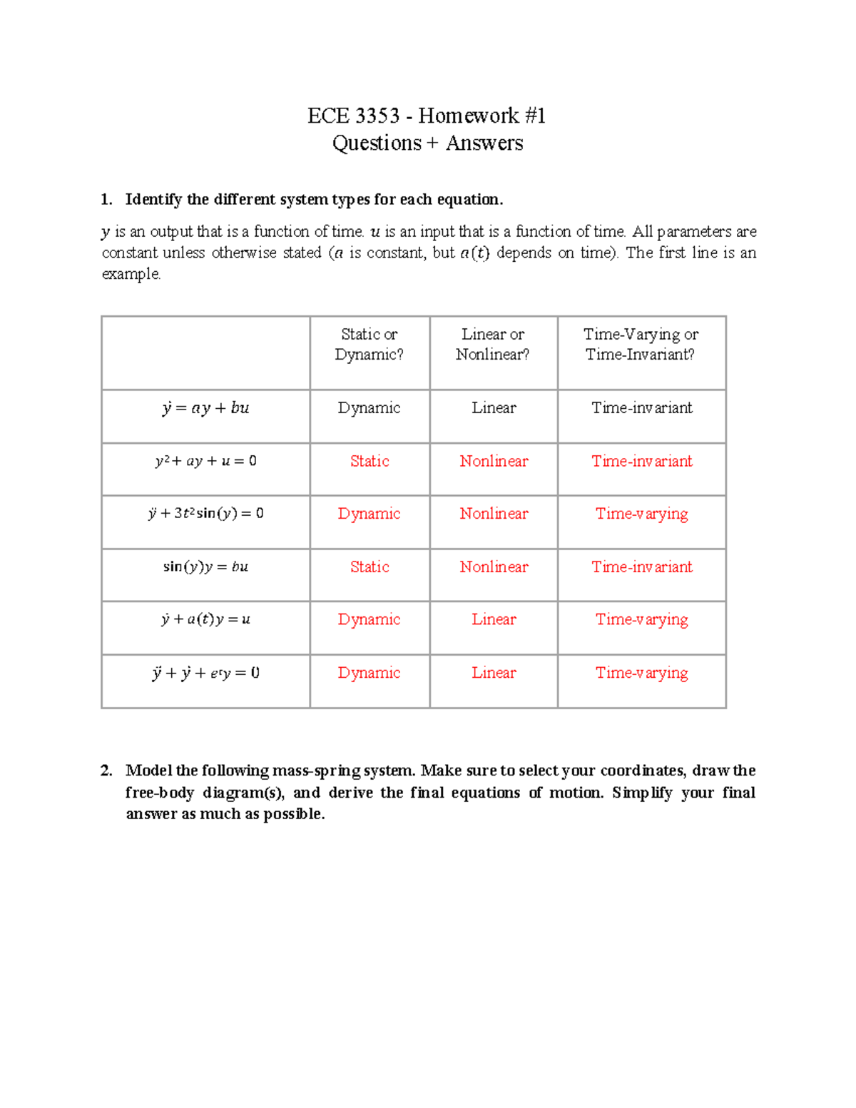 3353 Spring HW#1 - ECE 3353 - Homework Questions + Answers 1. Identify ...