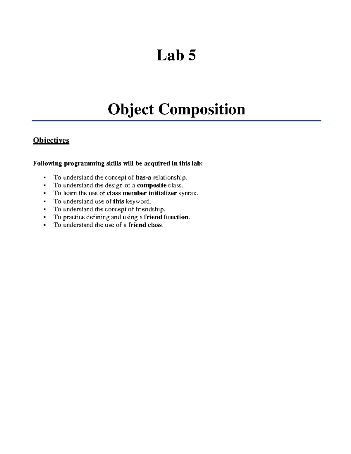 Lab 5 10062020 035619 pm - Lab 5 Object Composition Objectives ...