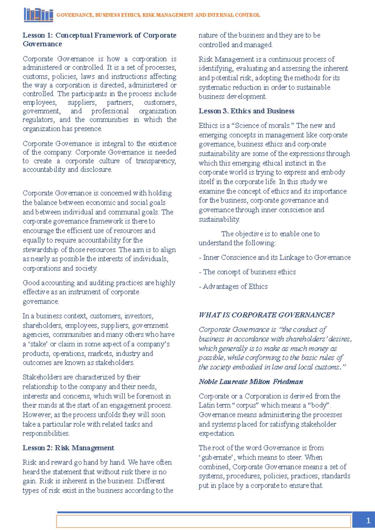 Gbermic - Corporate Governance is how a corporation is administered or ...
