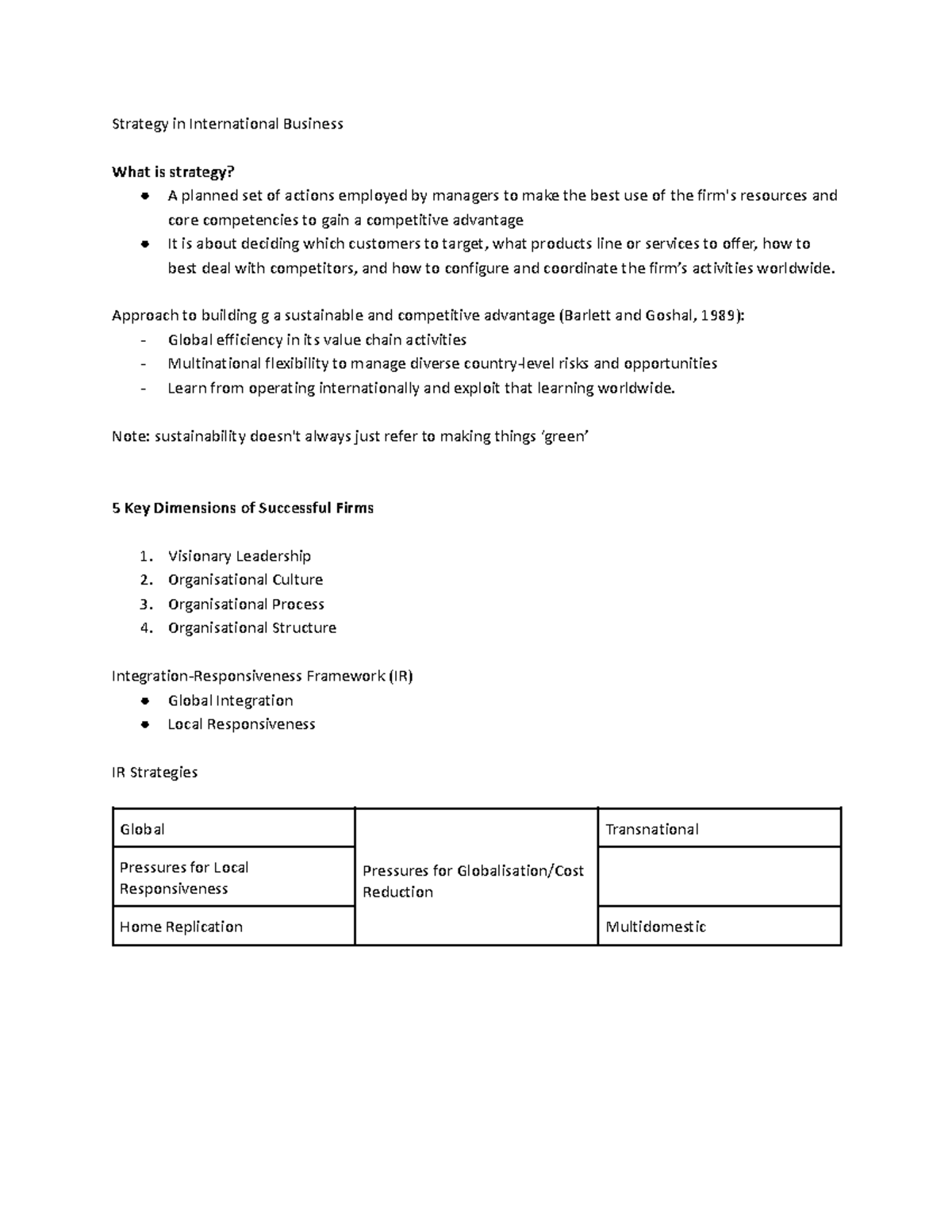 Tutorial 3 - Strategy in International Business Notes - Strategy in ...