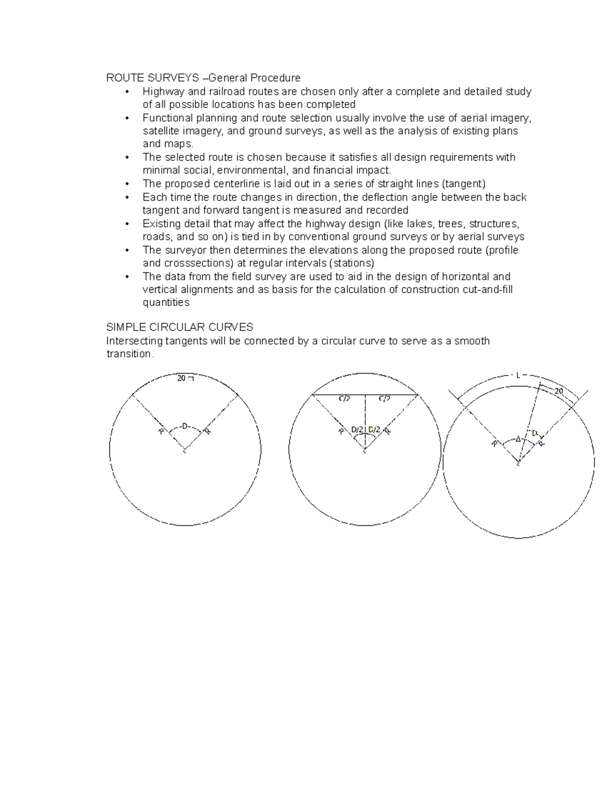 IM-14 Fundamentals of Surveying - ROUTE SURVEYS –General Procedure ...