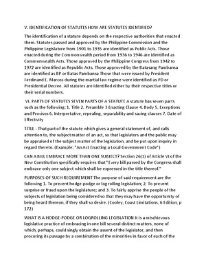 Effectivity of Laws Who are Subject to Philippine Law - VIII ...