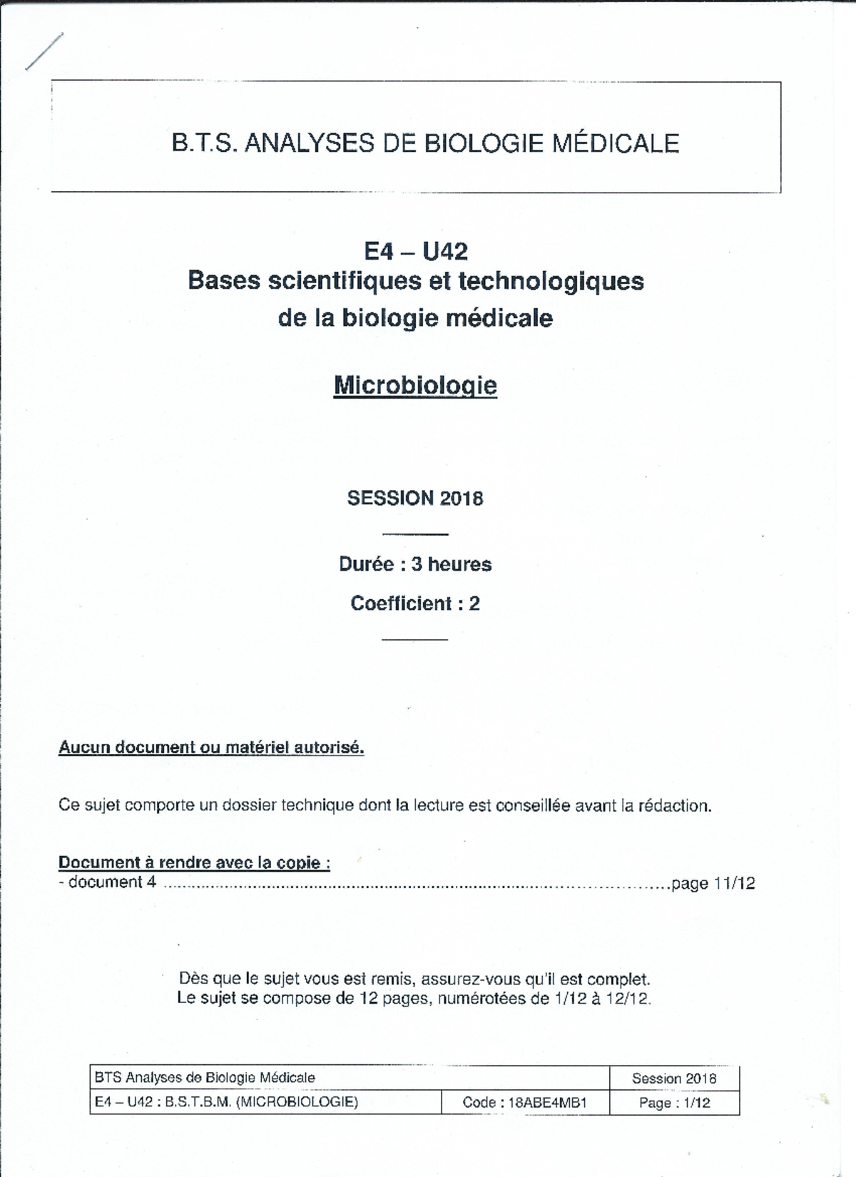 BTS-ABM-microbiologie 2018 - Biologie - Studocu