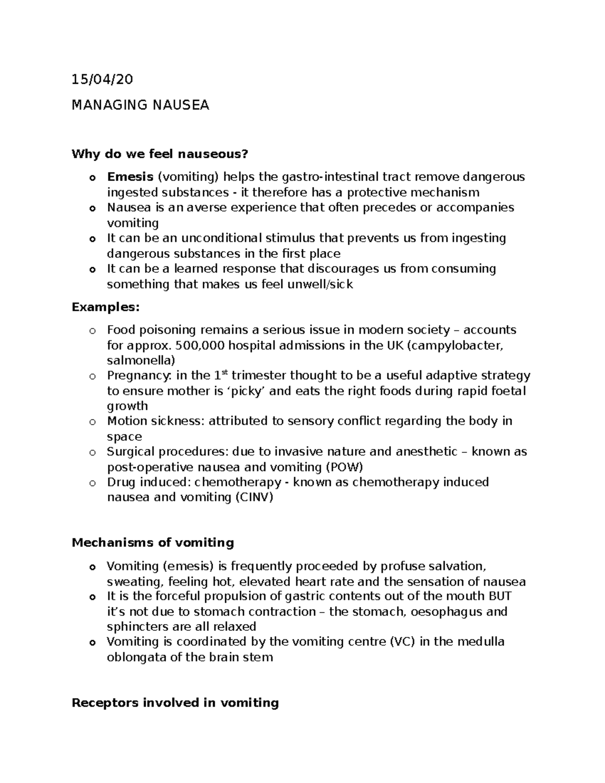 Managing Nausea - Includes information on: Why do people feel nauseous ...
