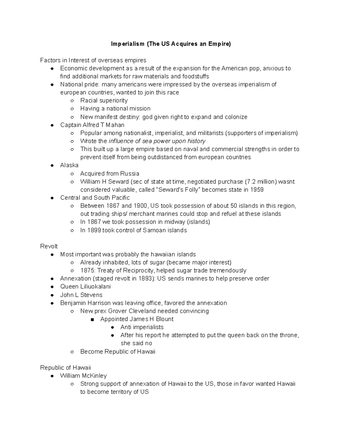 Imperialism - dr. jones - Imperialism (The US Acquires an Empire ...