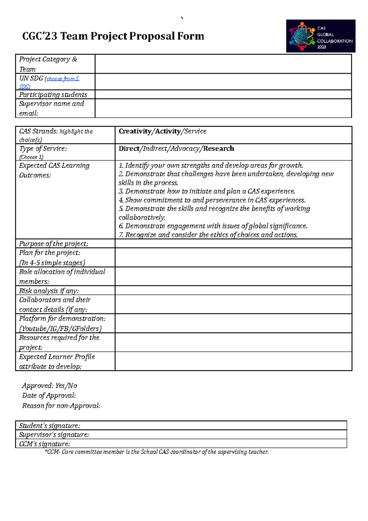 CGC'23 - Proposal form - Nil - ` CGC’23 Team Project Proposal Form ...