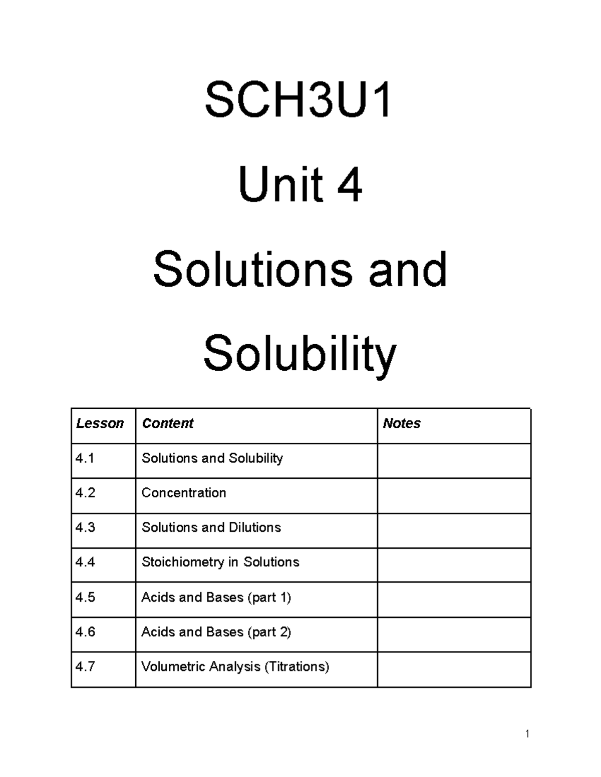 Unit 4 Booklet Solutions 2023-2024 - SCH 3 U 1 Unit 4 Solutions and ...