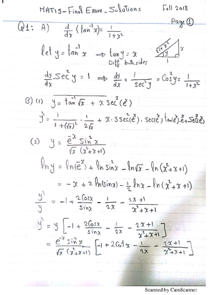 Lec 9 - notes - Calculus I - CamScanner CamScanner - Studocu