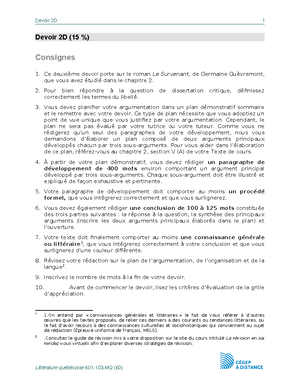 601-103-MQ devoir 4 - Devoir 4C – Dissertation critique 1 Sujet de dissertation critique En 1948 ...