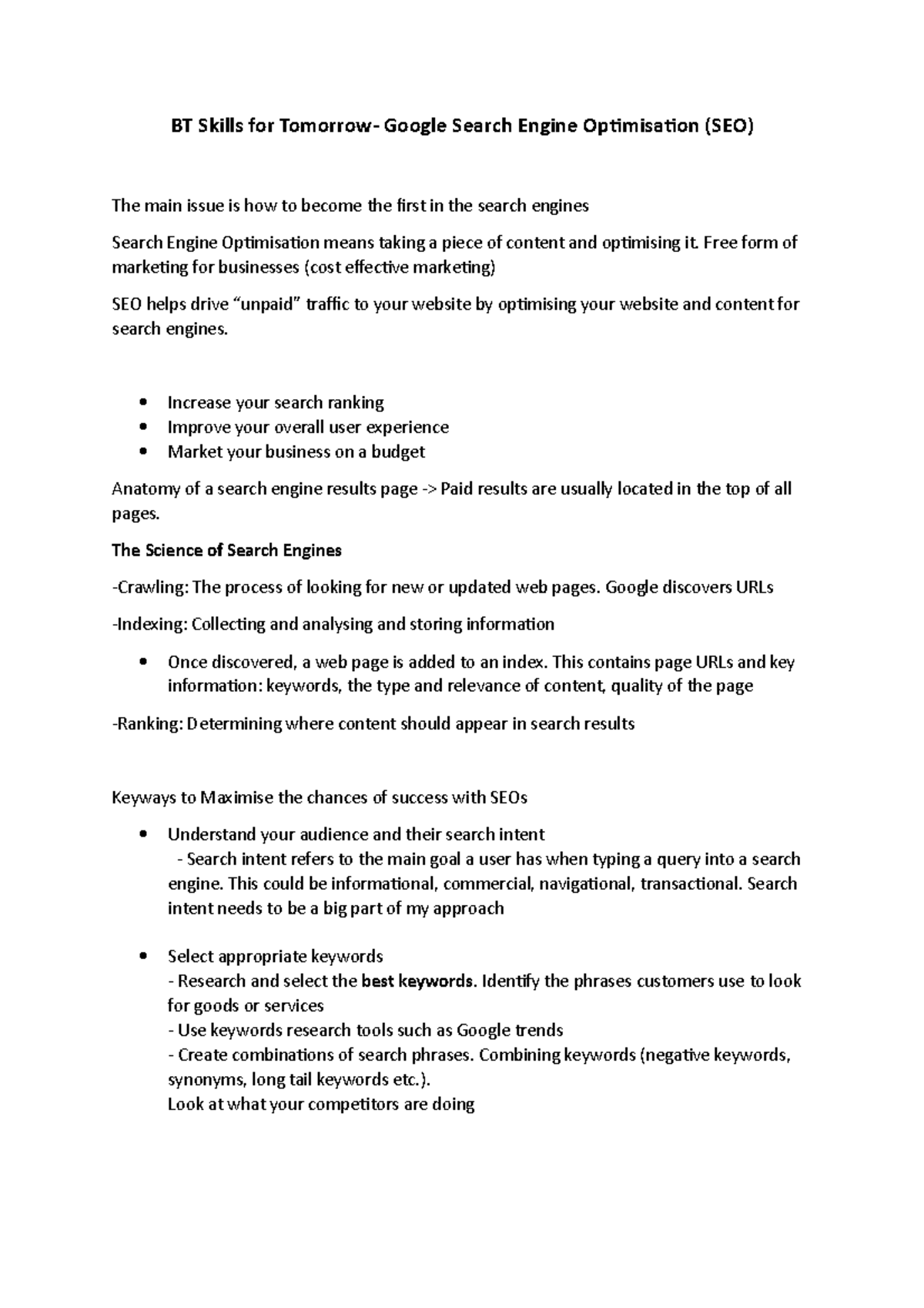 BT Skills for Tomorrow - lecture notes with lot of essential ...