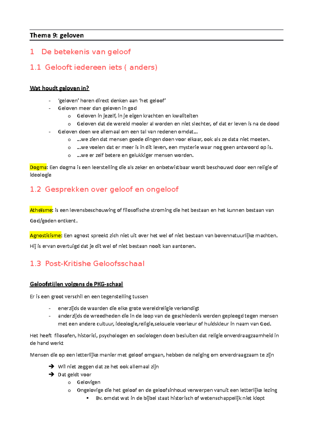 T9 - geloven - Samnvatting Thema 9 van boek animo 6 - Thema 9: geloven ...