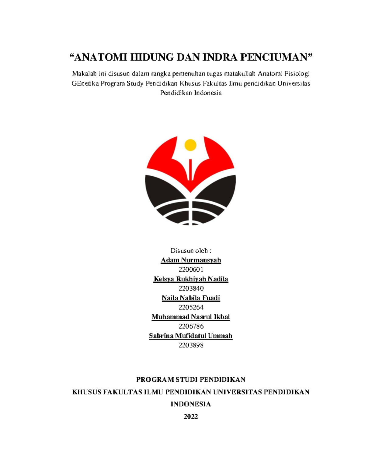 Indera Penciuman DAN Anatomi Hidung - “ANATOMI HIDUNG DAN INDRA ...