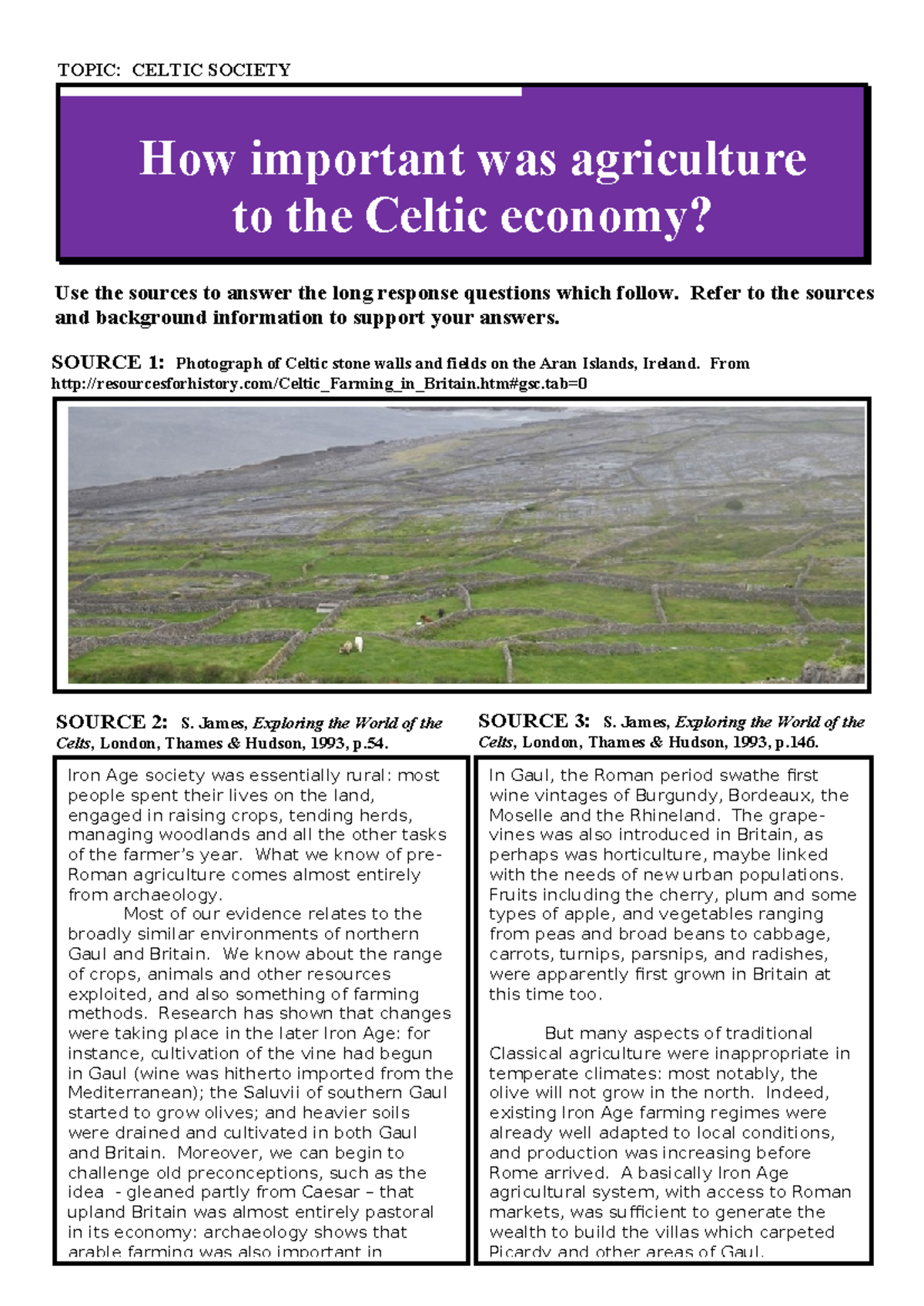 4. Agriculture and Celtic economy - TOPIC: CELTIC SOCIETY SOURCE 1 ...