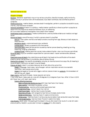Forensic Science CJI 210 Crime Scene Notes - Forensic Science CJI 210 ...