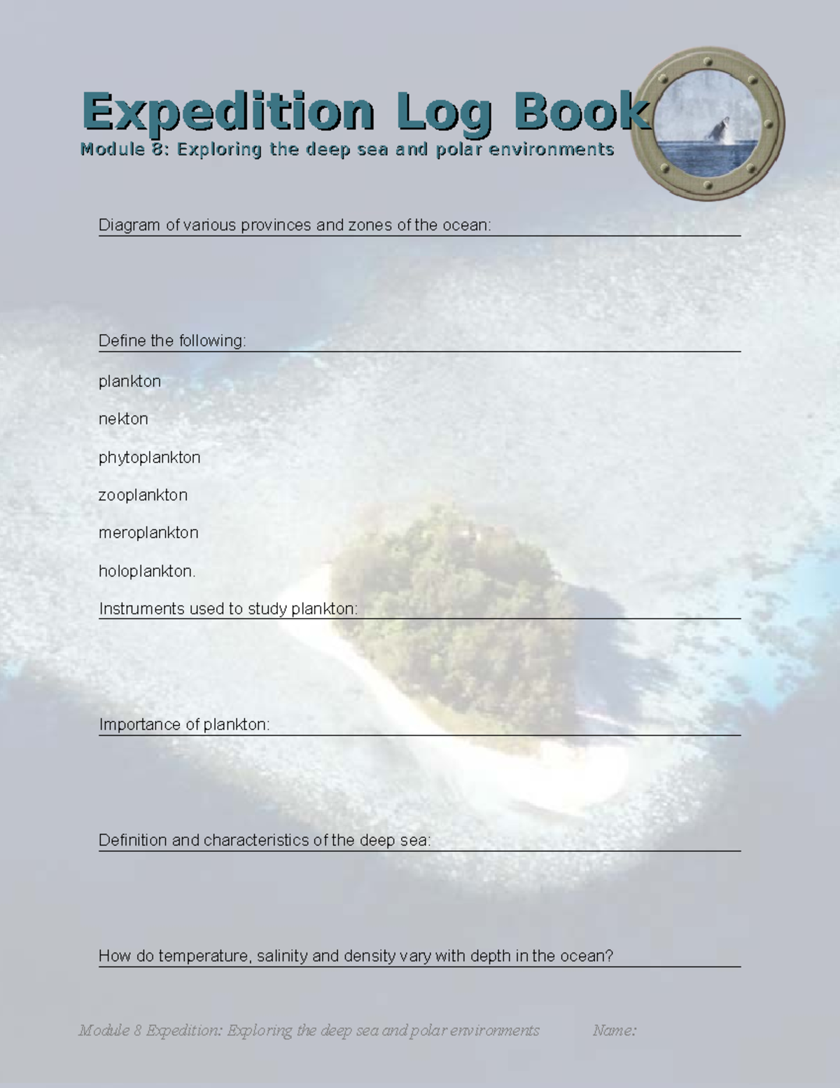 Log Book 8 - log book - Expedition Log BookExpedition Log Book Module 8 ...