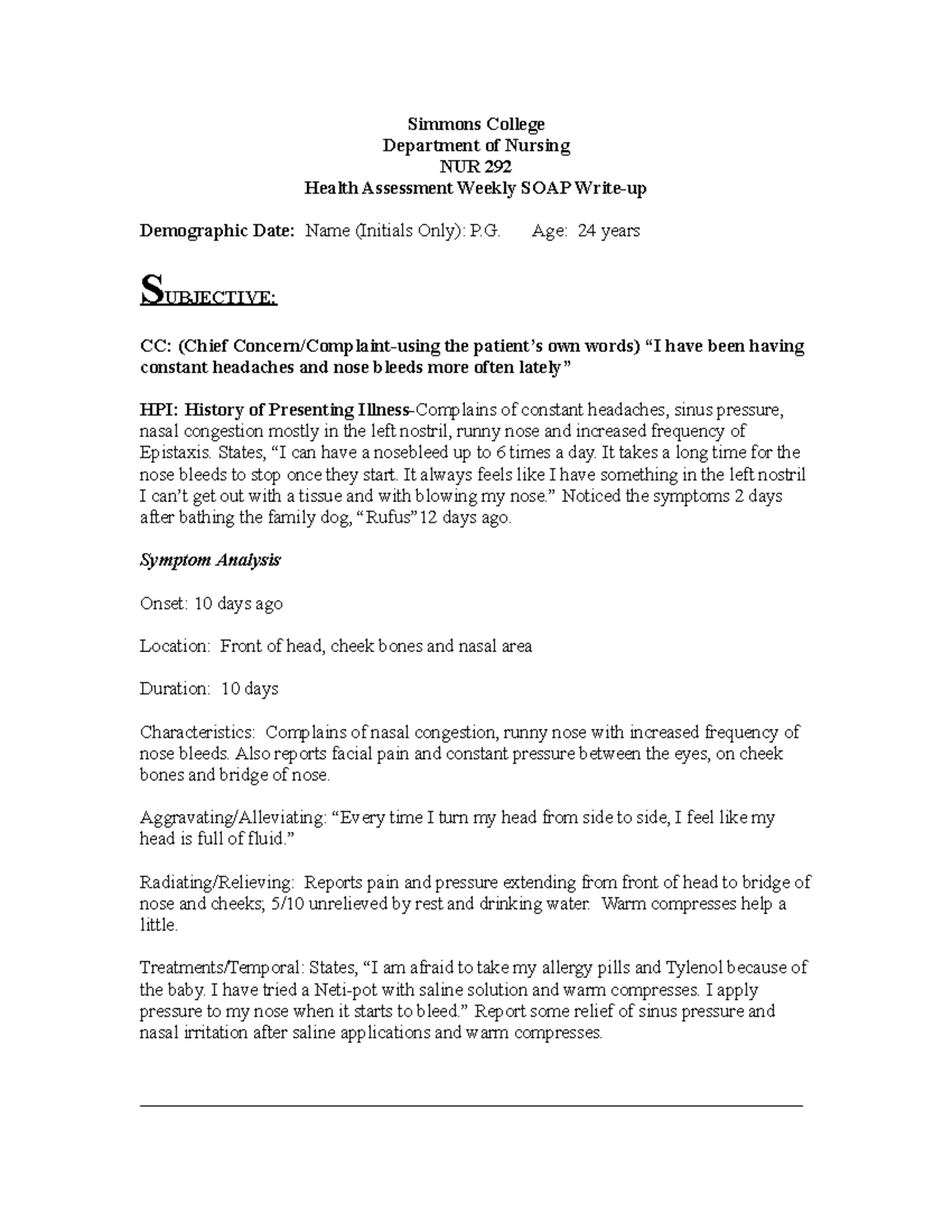 Jennifer-Eilandmcglorie Nurp492-wk5-soapnote - Simmons College ...