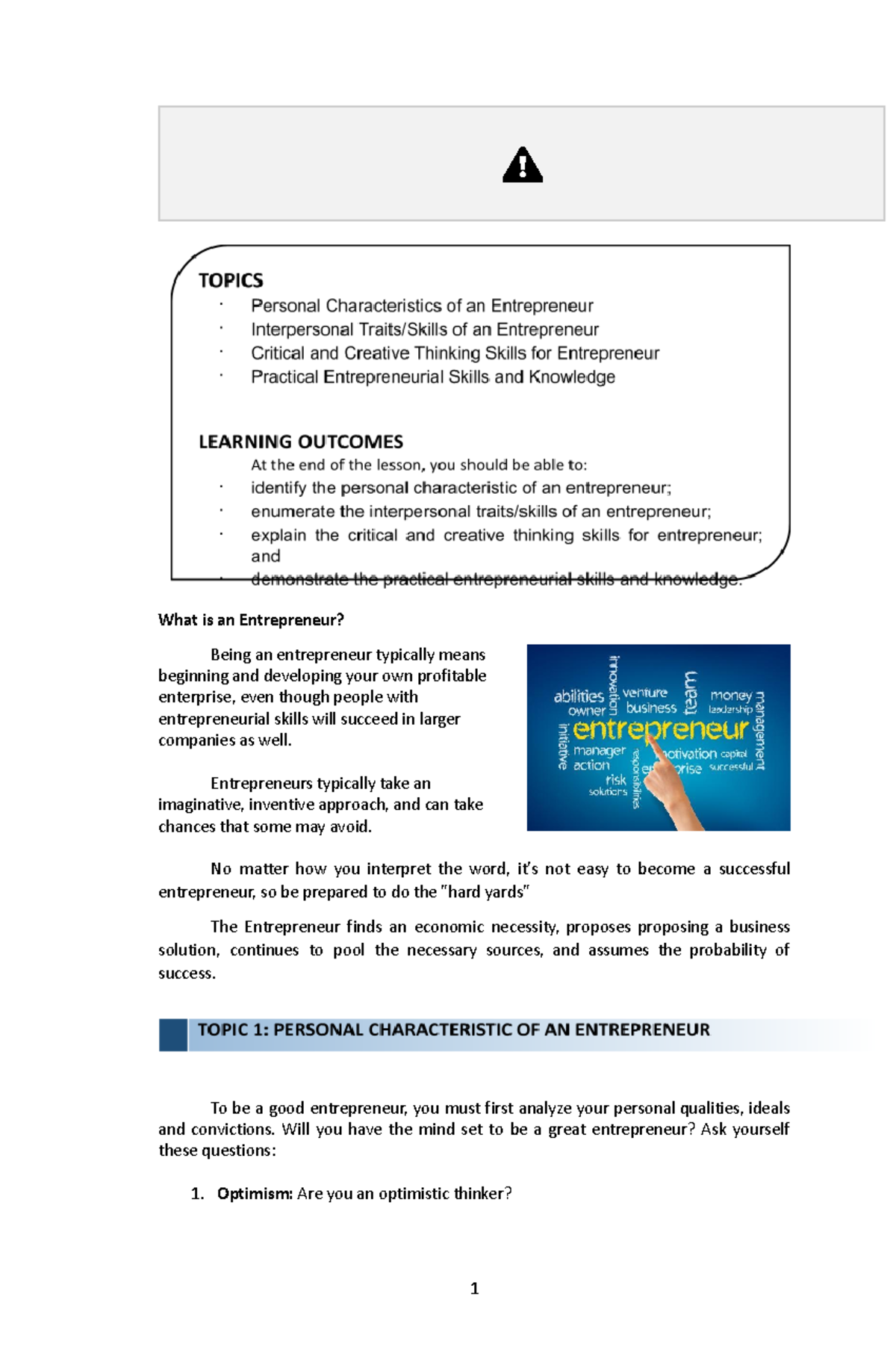 Entrep. Behavior and Competencies Lesson 1 - What is an Entrepreneur ...