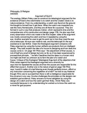Nature of religion - Such as the analyzing the religious concept ...