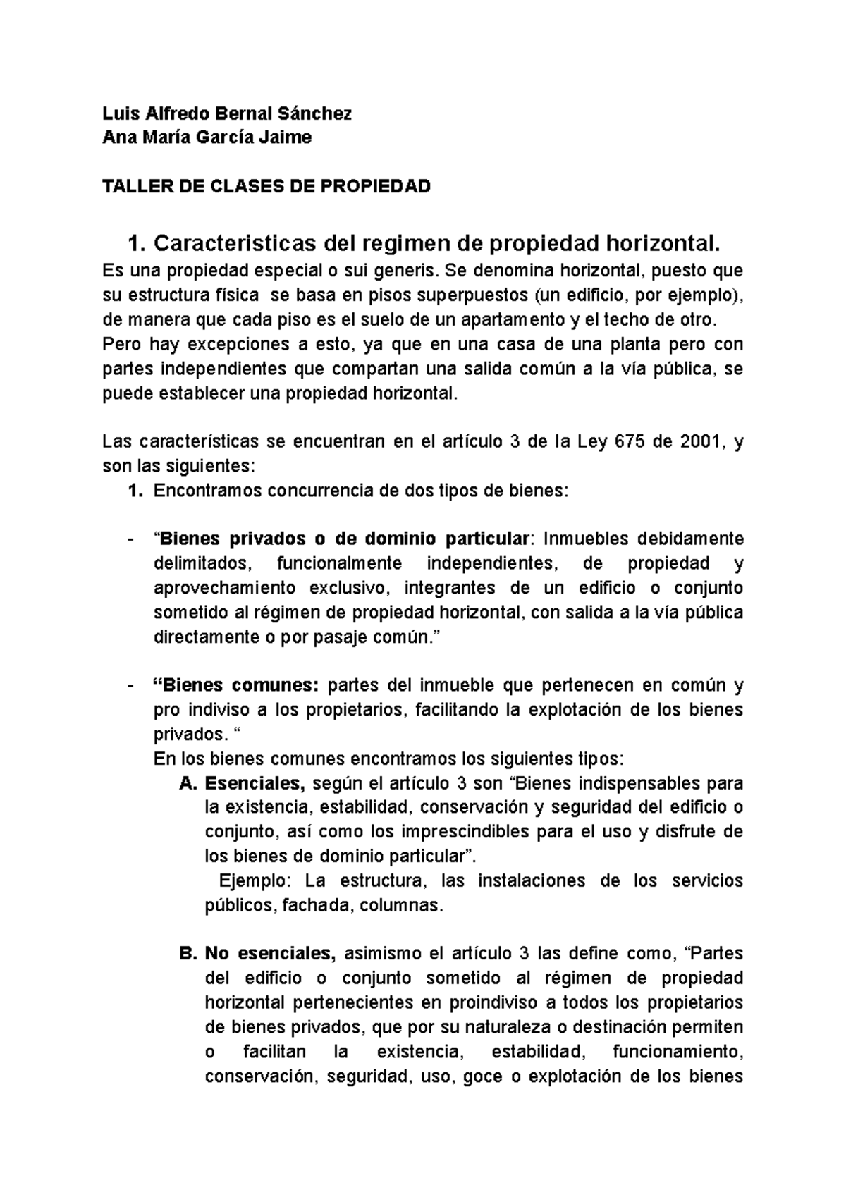 Tipos de propiedad - Luis Alfredo Bernal Ana Jaime TALLER DE CLASES DE ...