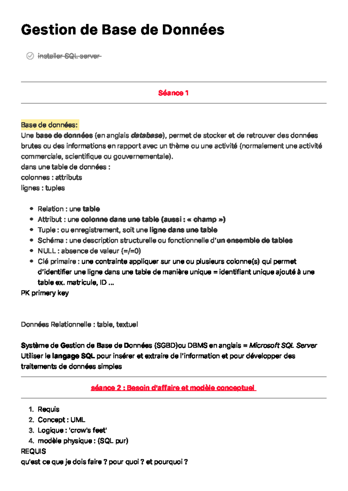 Gestion de Base de Données - G e st i o n d e B a s e d e D o n n é e s ...