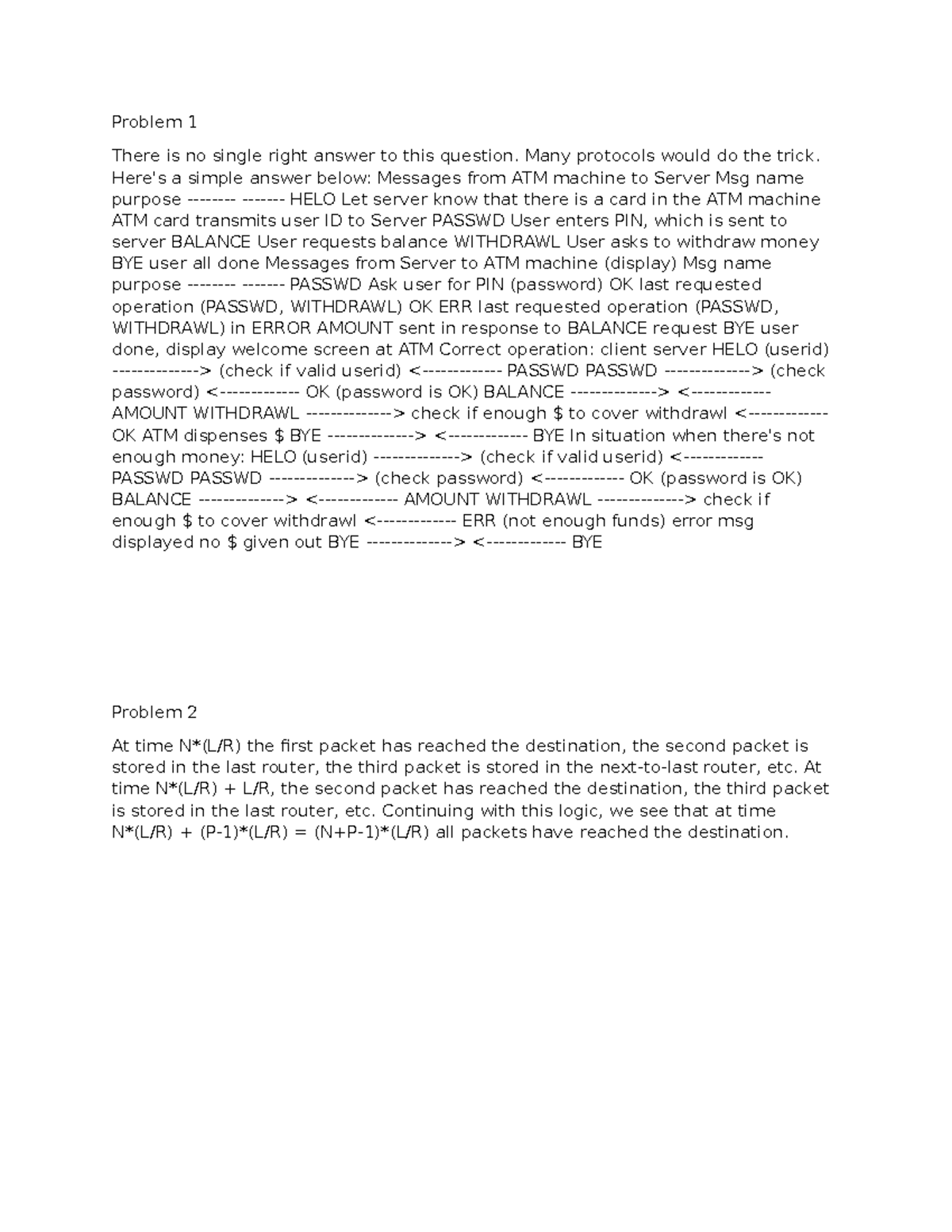 CN Chapter 1 Problems - Problem 1 There is no single right answer to this question. Many ...