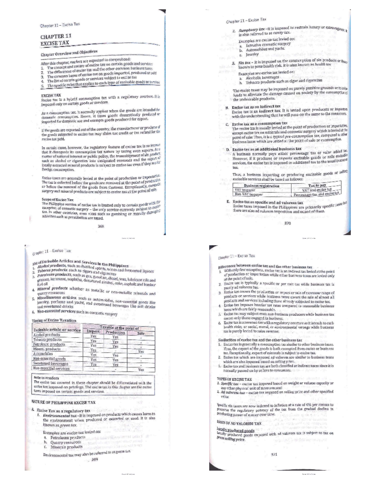 121212 - excise tax - Business Taxation - Studocu