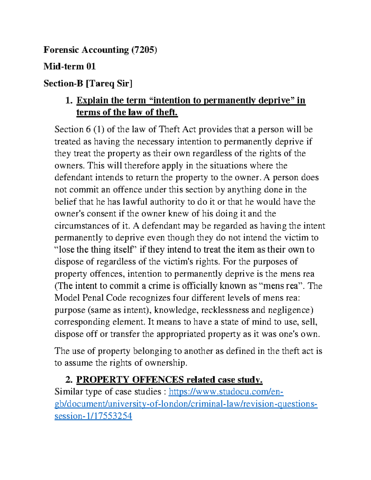 Forensic-Accounting-Mid-01Section-B-Solution - Forensic Accounting ...