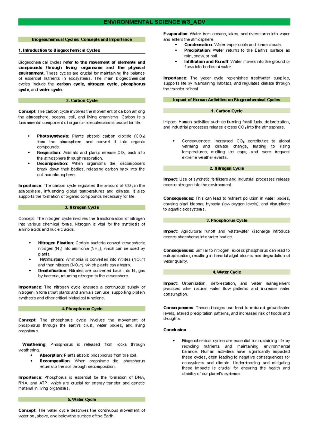 ADV ESW3 - advance - ENVIRONMENTAL SCIENCE W3_ADV Biogeochemical Cycles ...