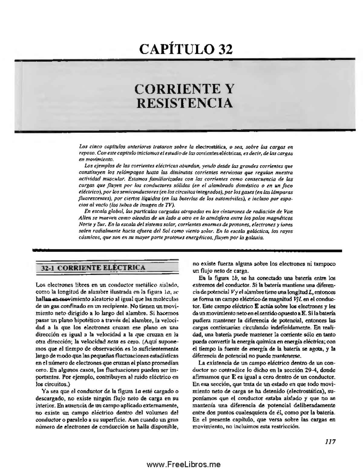 Corriente eléctrica (Halliday) - CAPÍTULO 32 CORRIENTE Y RESISTENCIA Los cinco capítulos ...