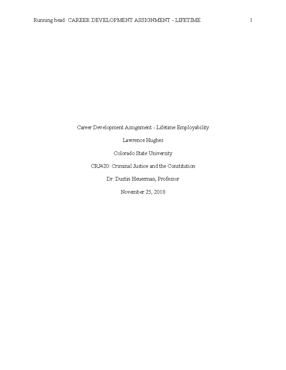 Career Development Assignment-Lifetime Employability - Dustin Heuerman ...