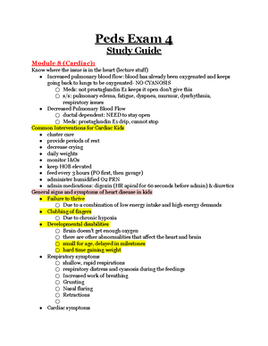 Peds Exam 5 Study Guide - Peds Exam 5 Study Guide What are normal vital ...