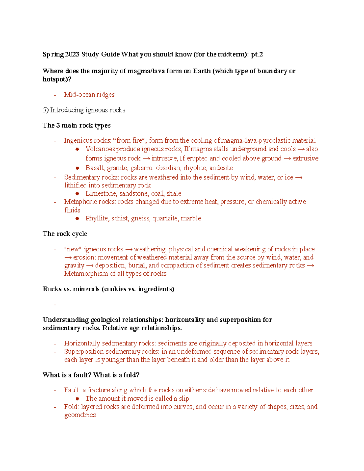 Volcanoes and humans study guide Answers - Spring 2023 Study Guide What ...