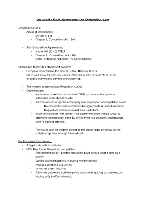 LAW327 - Tutorial 1 - Objectives of Competition - LAW327 – Competition ...