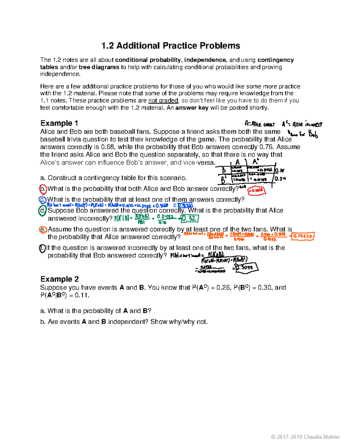 1 2 Additional Practice Problems 1 Additional Practice Problems The 1