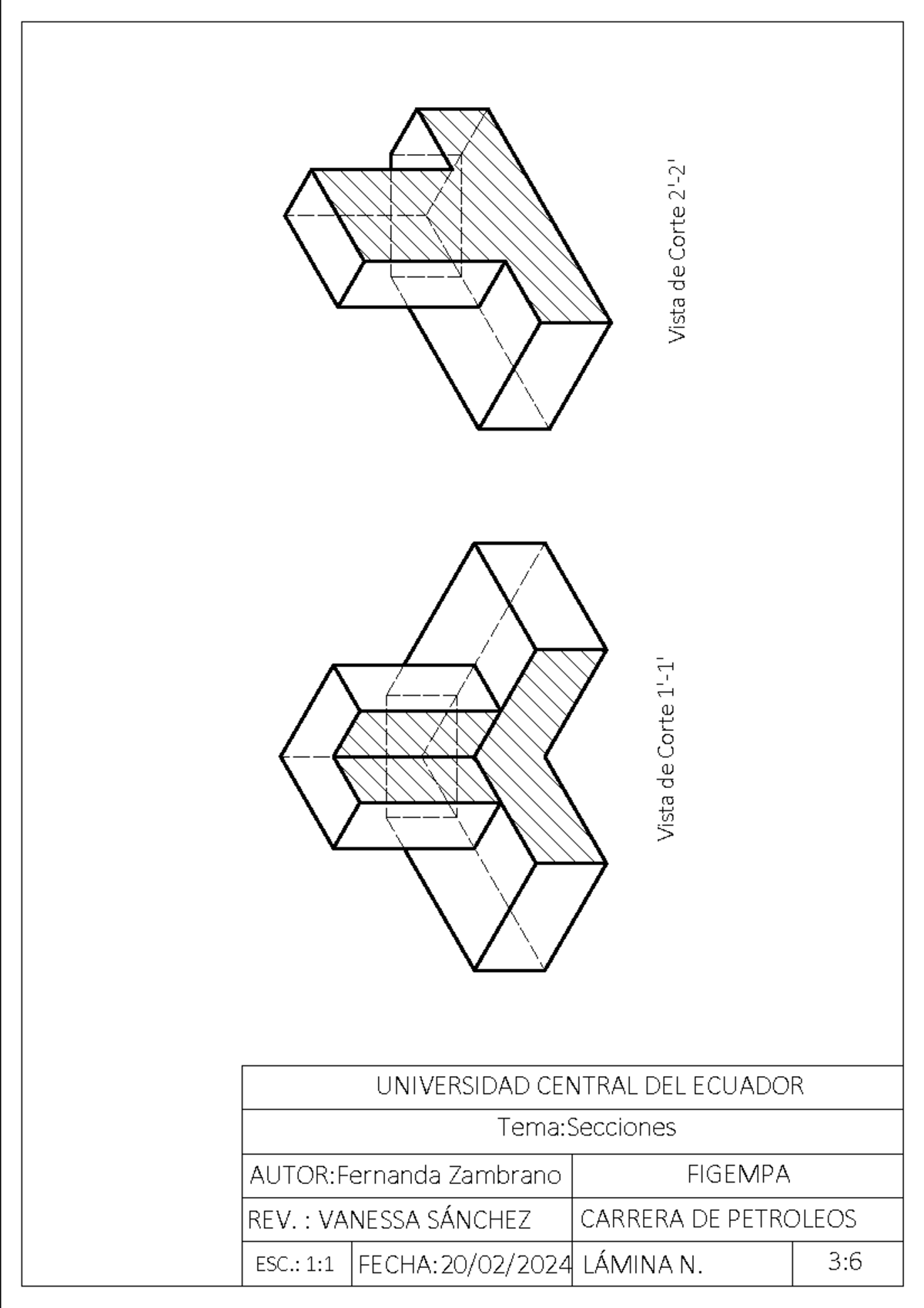 3-6 Secciones E1 - cuerpo isometrico - Geometria y Dibujo - Vista de ...