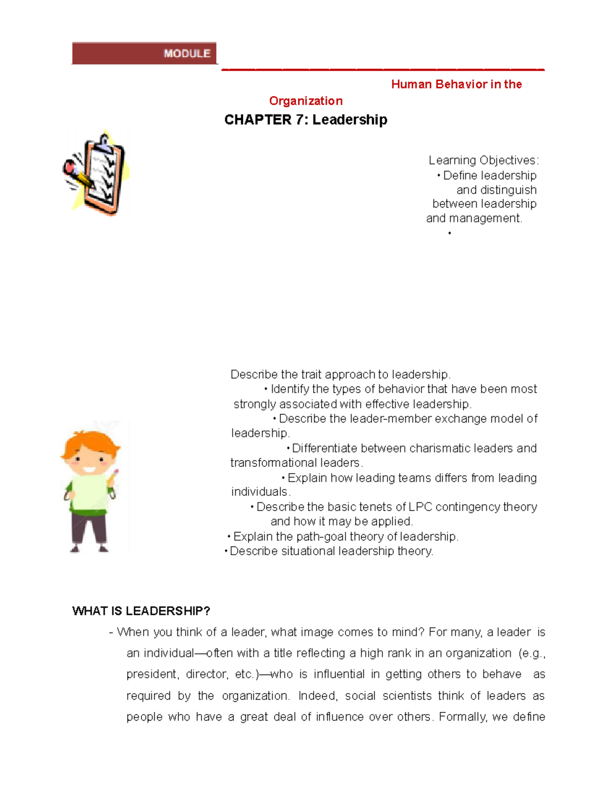 Chapter 7 - Leadership ...