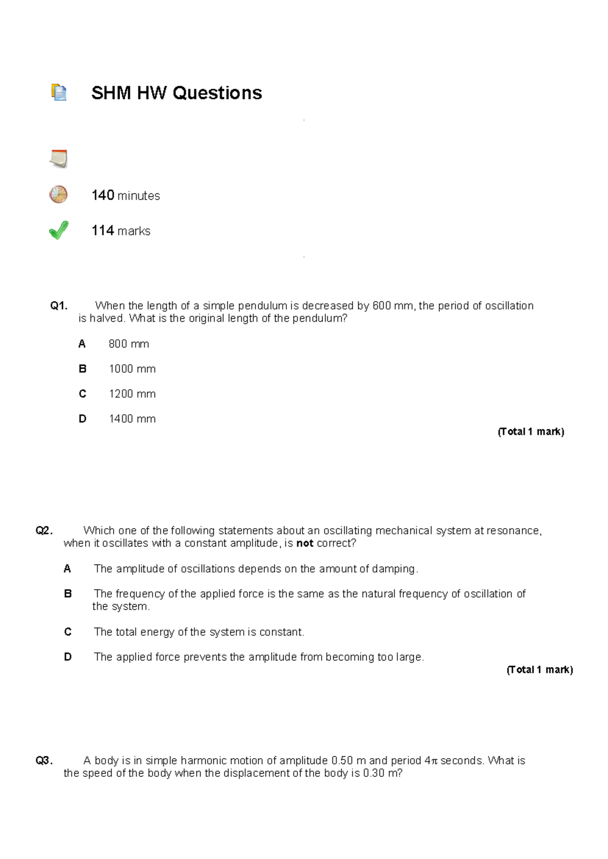 A2-SHM - Also useful to those who only finished their a-level studies ...