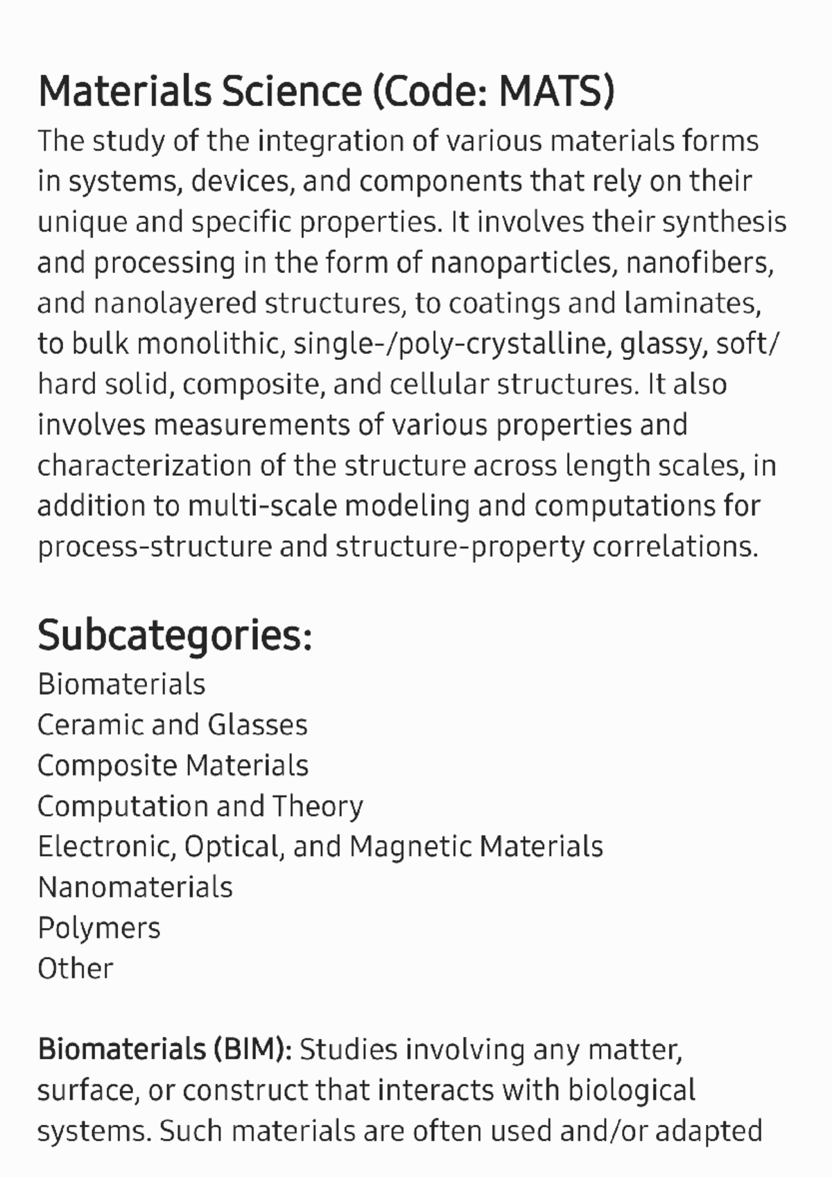 MISS KO NA SYAA - Rwarrrr - Materials Science (Code: MATS) The study of ...