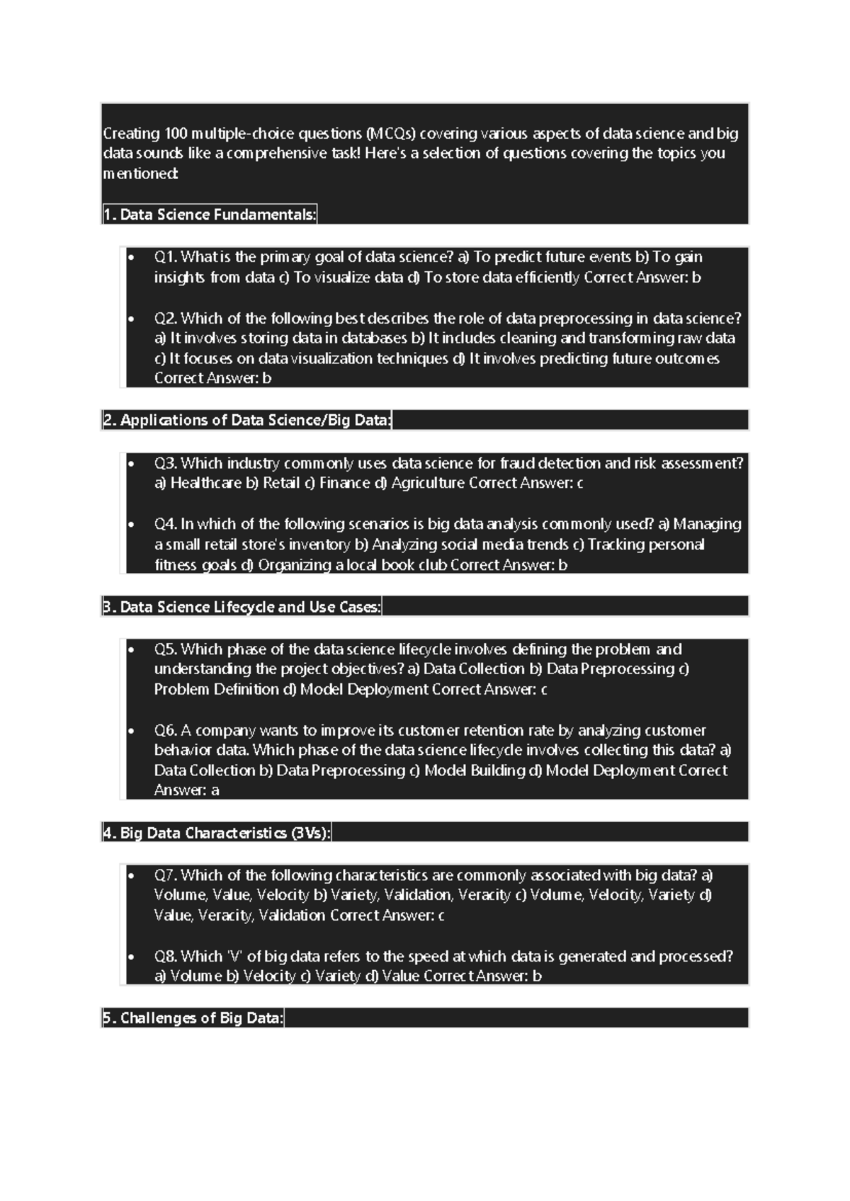 Creating 100 multiple - Creating 100 multiple-choice questions (MCQs ...