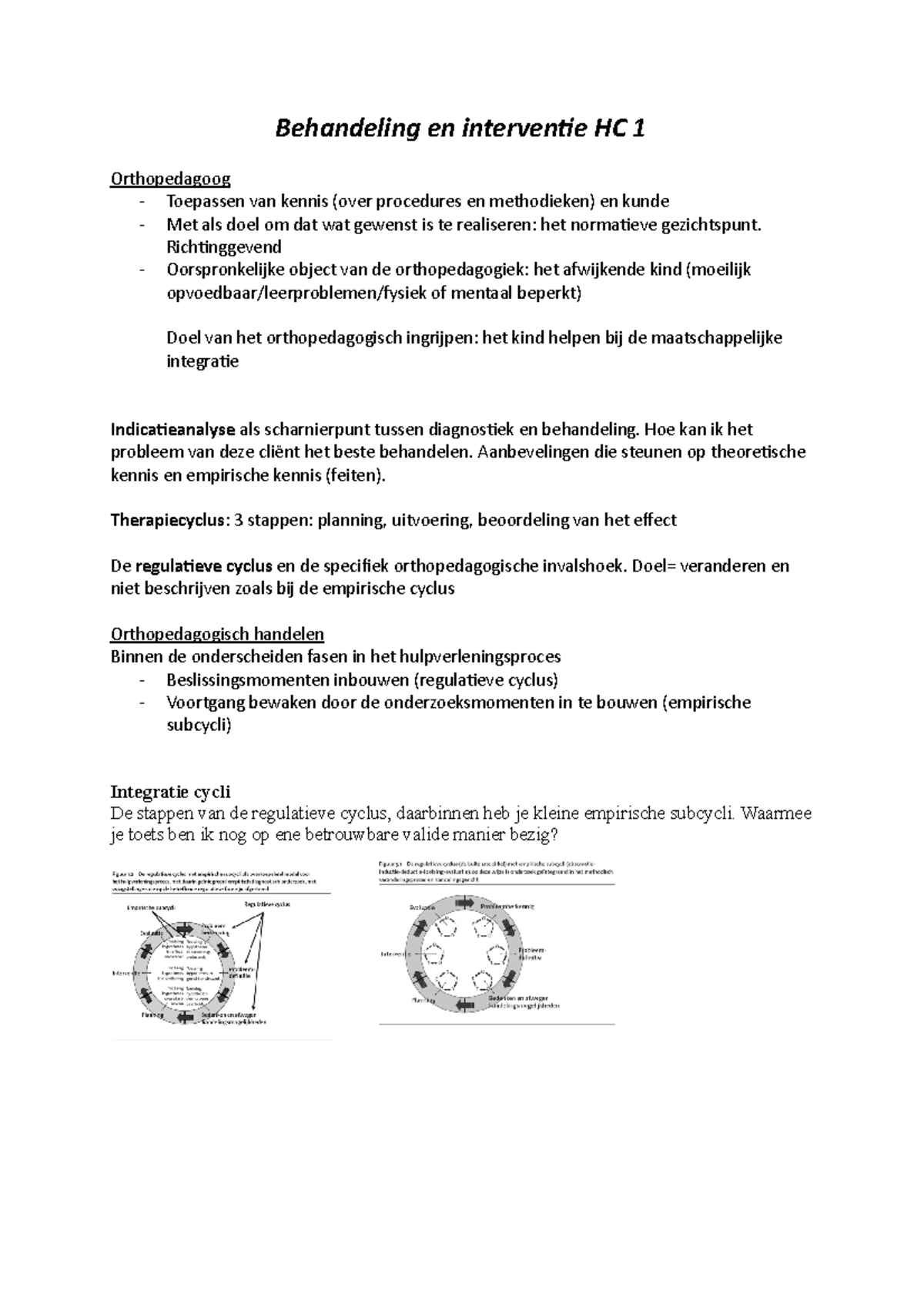 Behandeling en interventie HC 1 - Richtinggevend - Oorspronkelijke ...