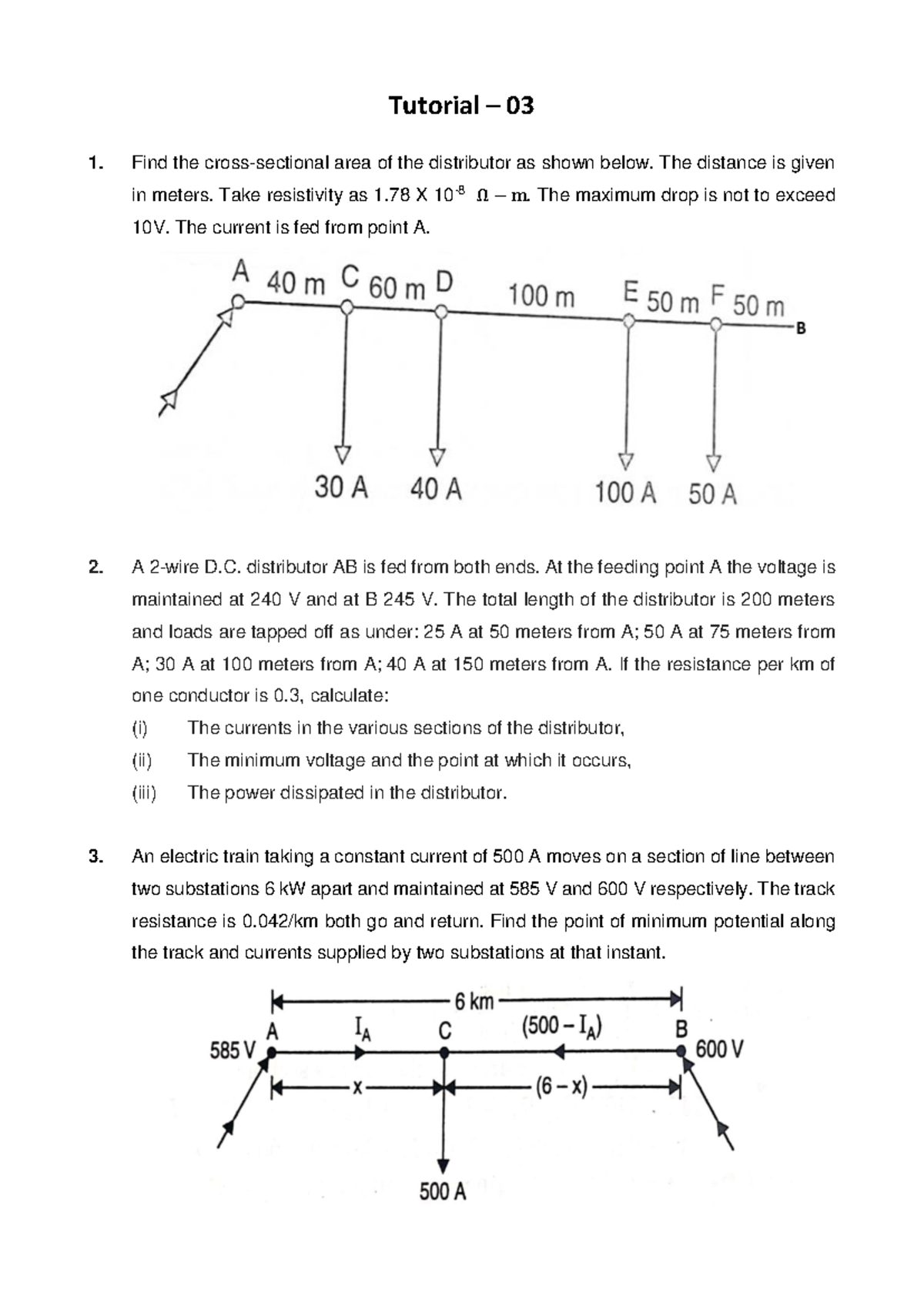 Tutorial-3 - Tutorial Sheet - Tutorial – 03 Find the cross-sectional ...