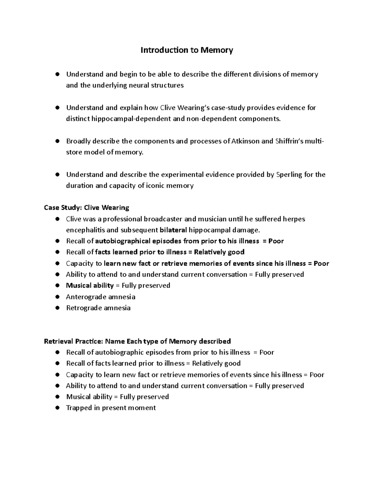 Psych Lecture 4 Introduction To Memory Introduction To Memory
