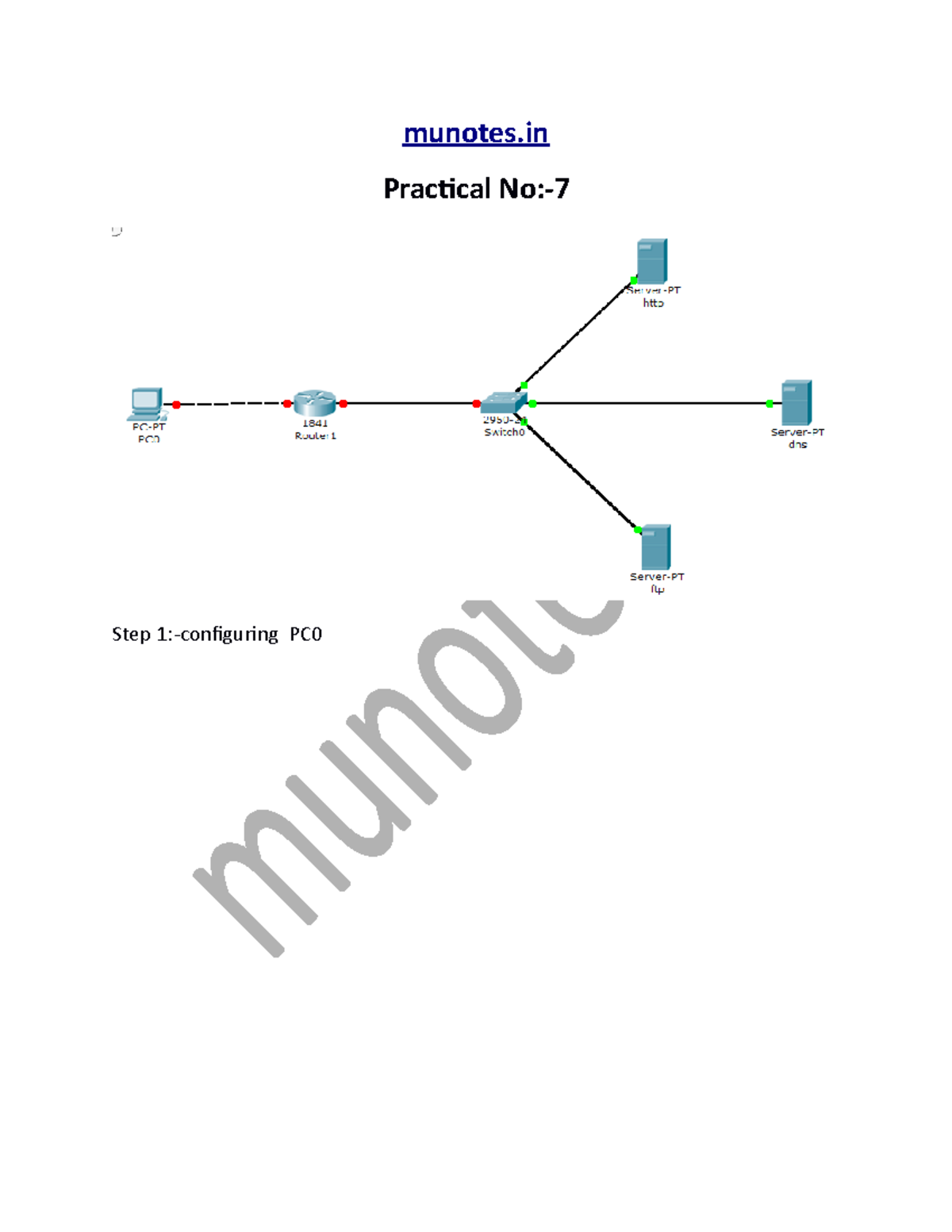 Practical No7 - Step 1:-configuring PC Step 2:-configuring HTTP Step 4:-configuring FTP Step ...