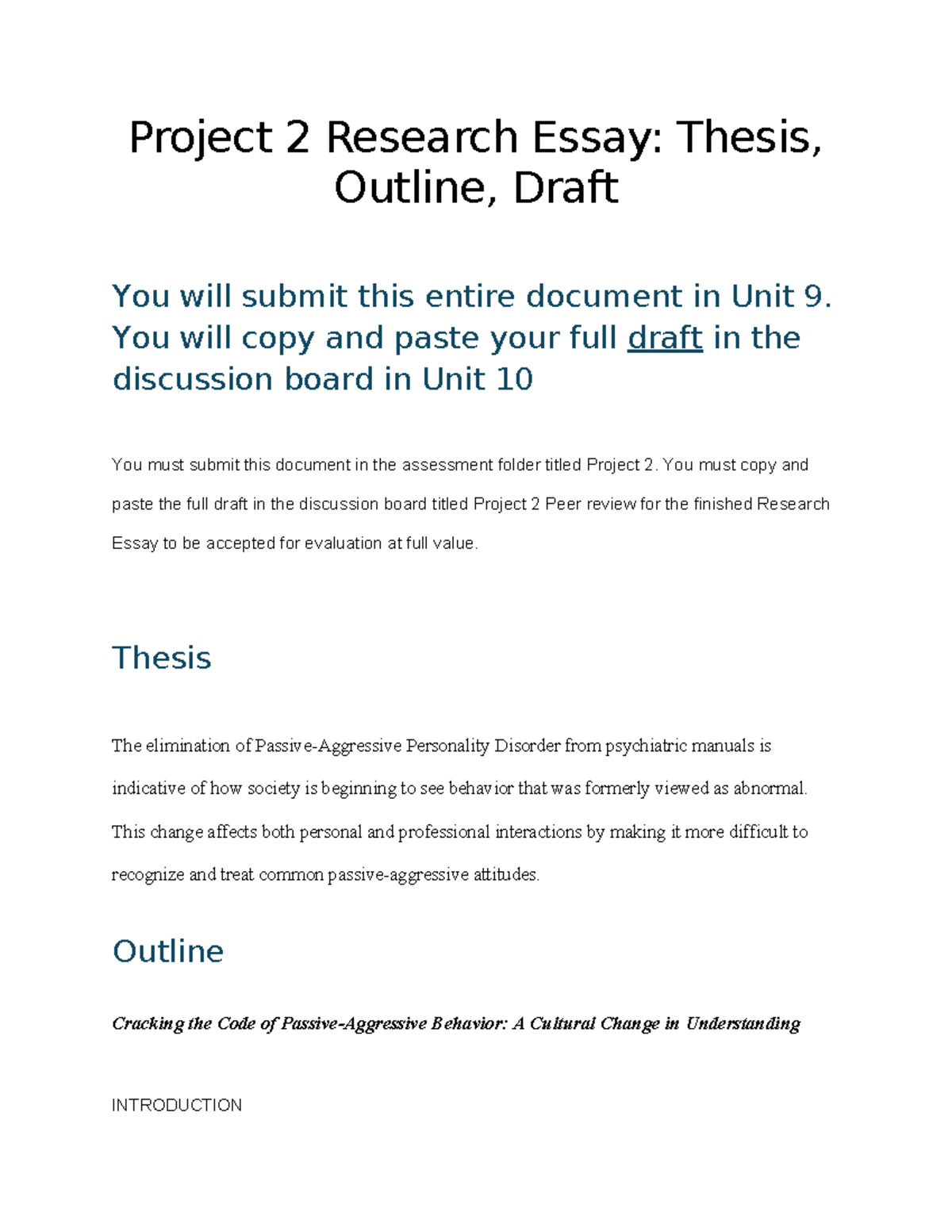 Project 2 Research Essay rewritten - Project 2 Research Essay: Thesis ...