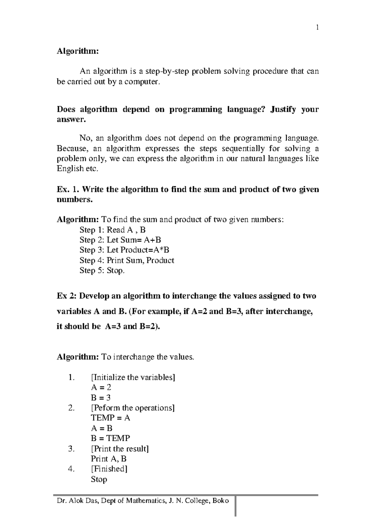 Algorithm (1) 240708 011139 - Algorithm: An algorithm is a step-by-step problem solving ...