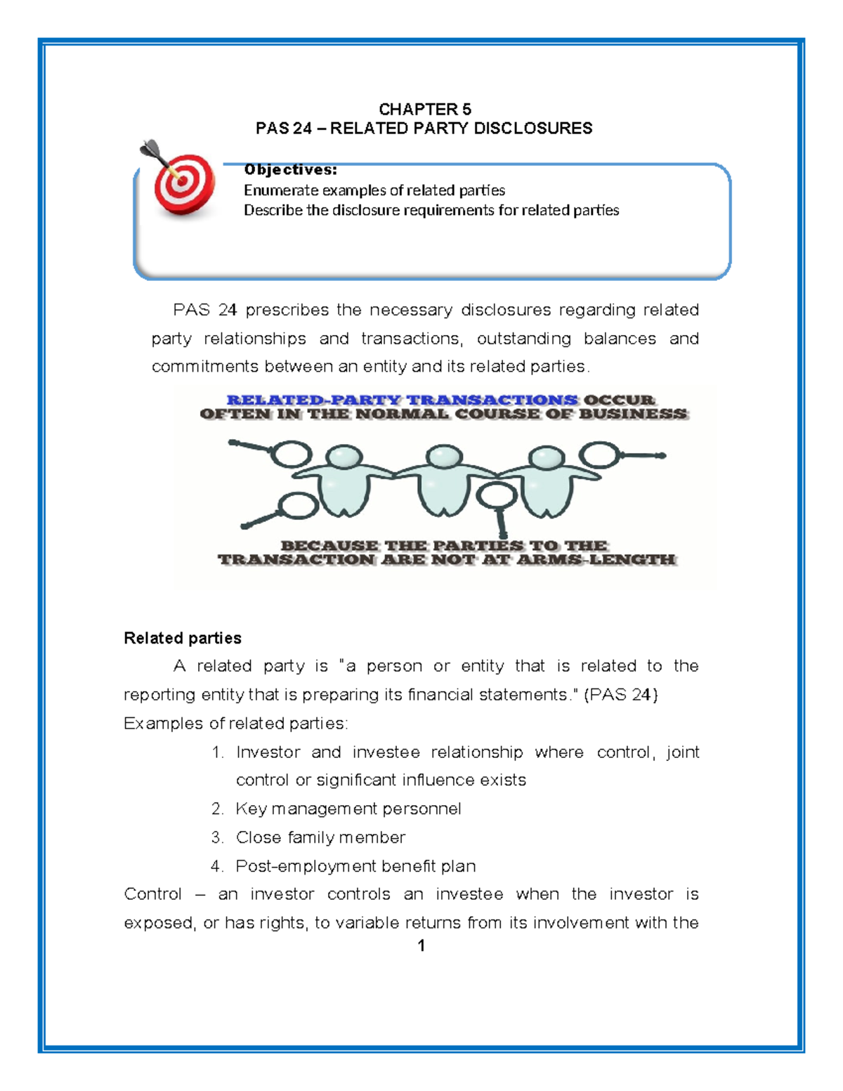 Cbactg 01- Chapter 5 Module - Objectives: Enumerate examples of related ...