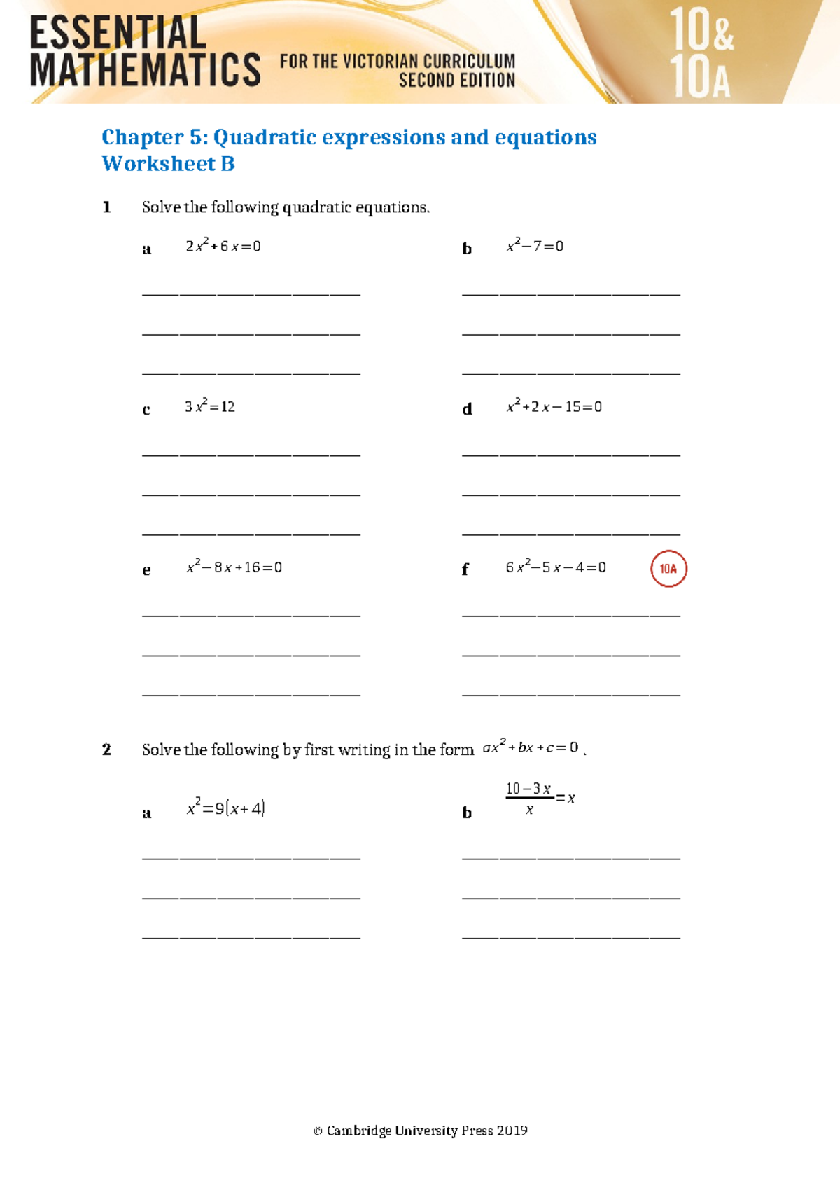 Advanced Algebra #2 - idk - Chapter 5: Quadratic expressions and ...