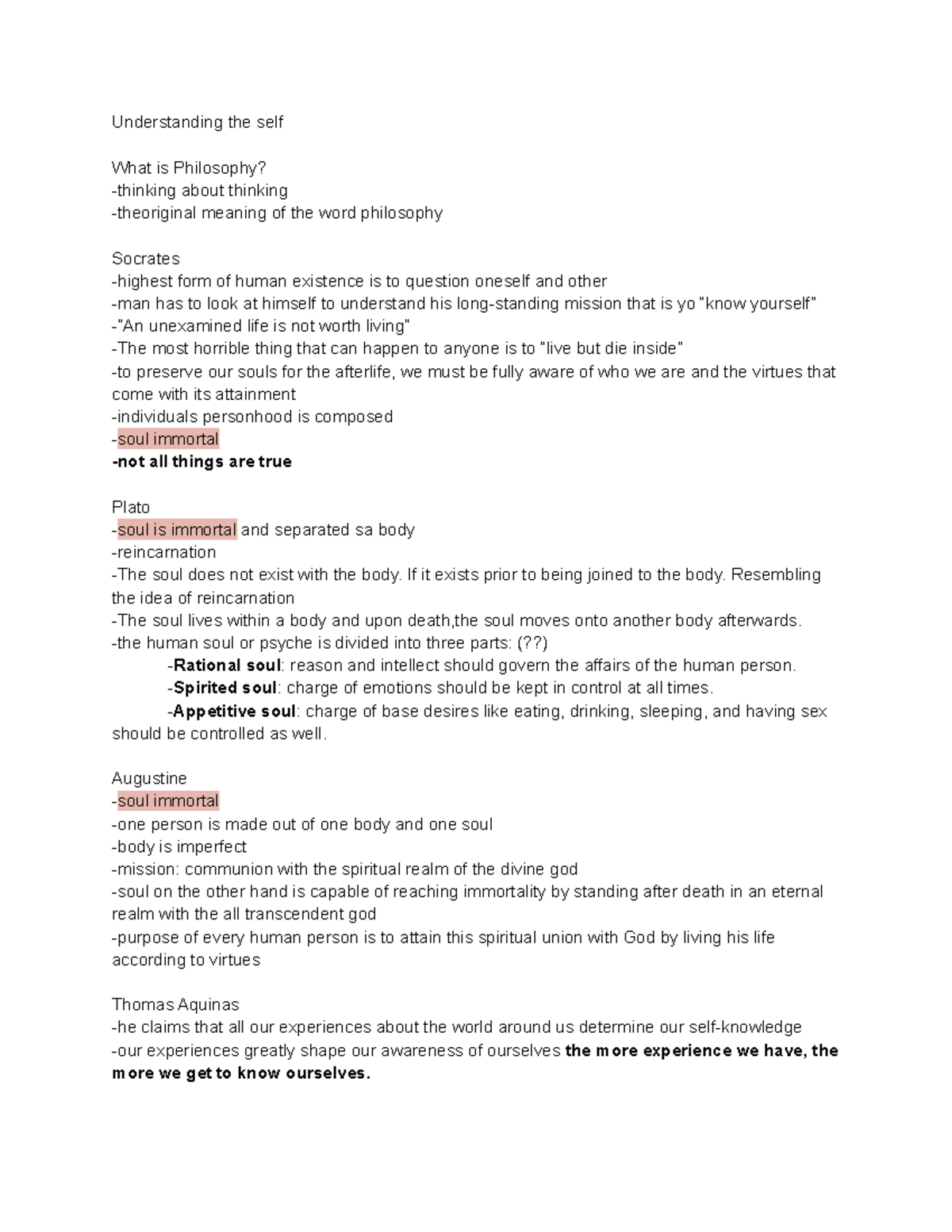 Understanding the Self module 1 - Understanding the self What is ...