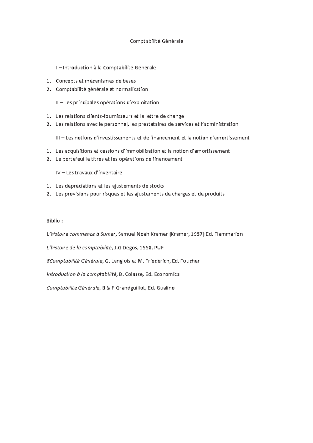 Cours sur comptabilité générale - Comptabilité Générale I ...